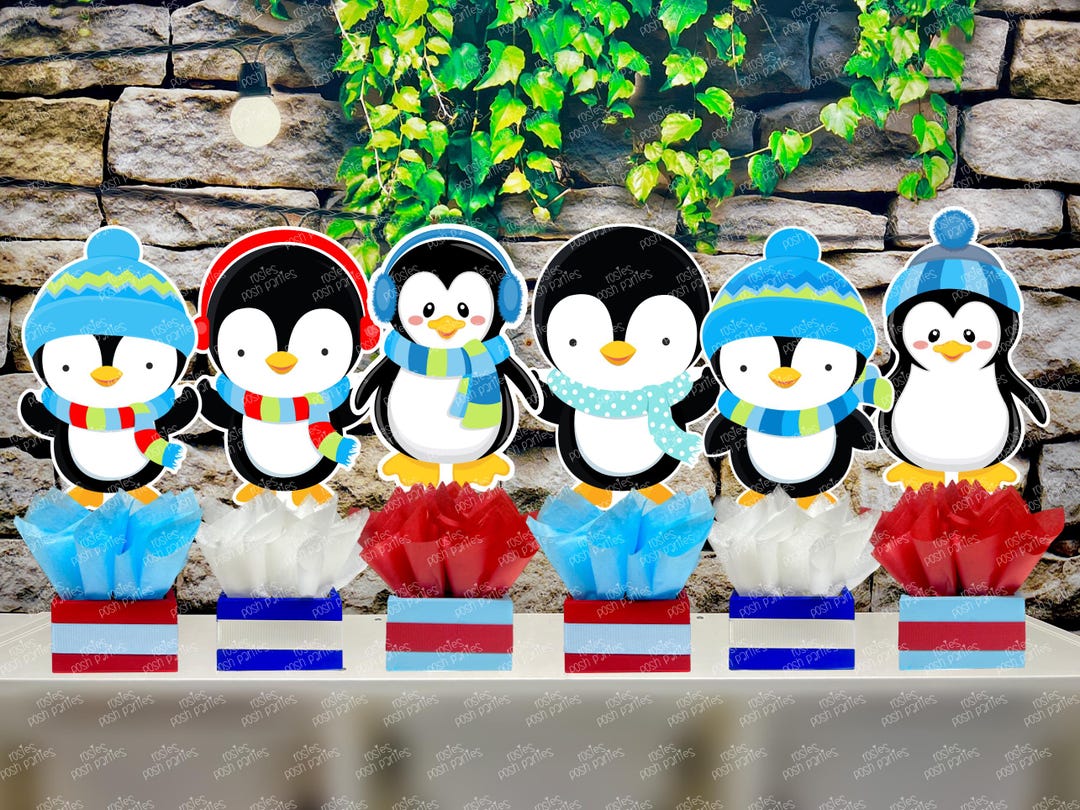 Penguin Birthday Theme | Winter Wonderland Centerpieces | Penguin Theme ...