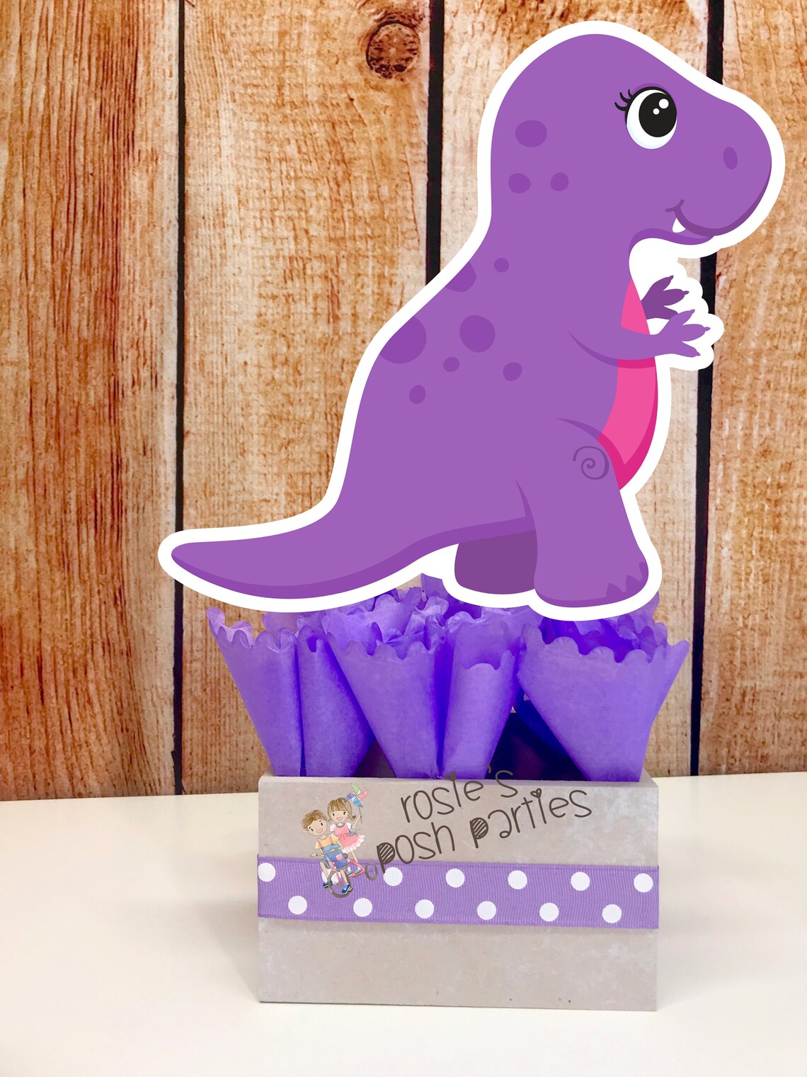Dinosaur Birthday Party Girl Pink Dinosaur Centerpiece - Etsy