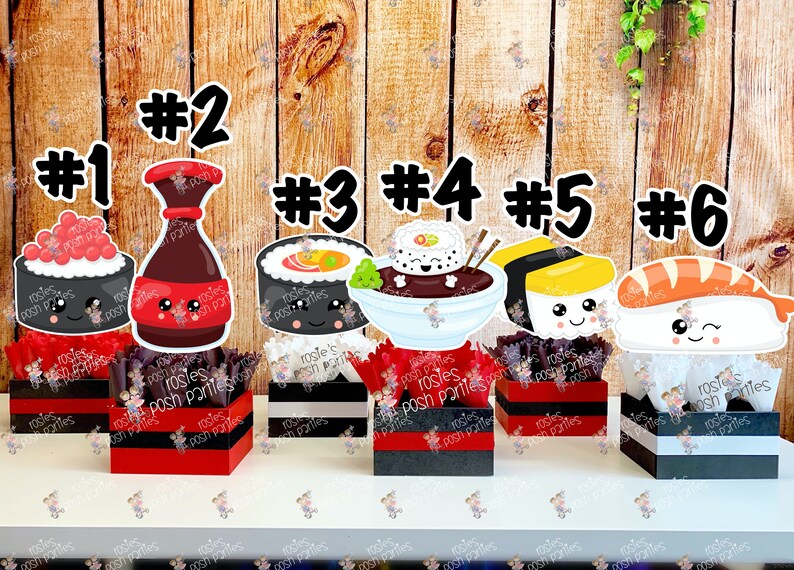 Sushi Theme Birthday Sushi Centerpiece Sushi Party Theme - Etsy