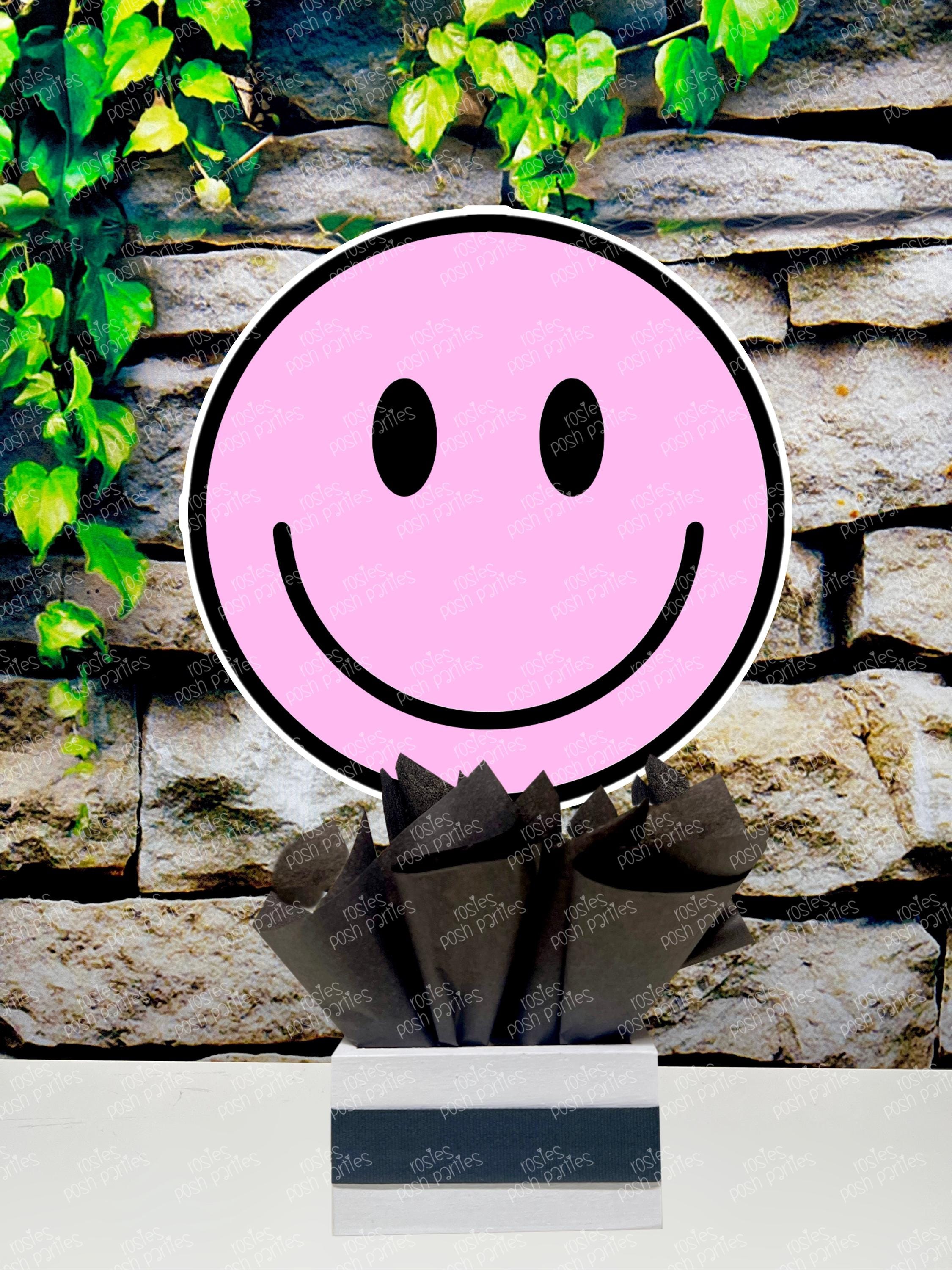 Happy Face Theme | Retro Smile Face Emoji Birthday Centerpiece ...