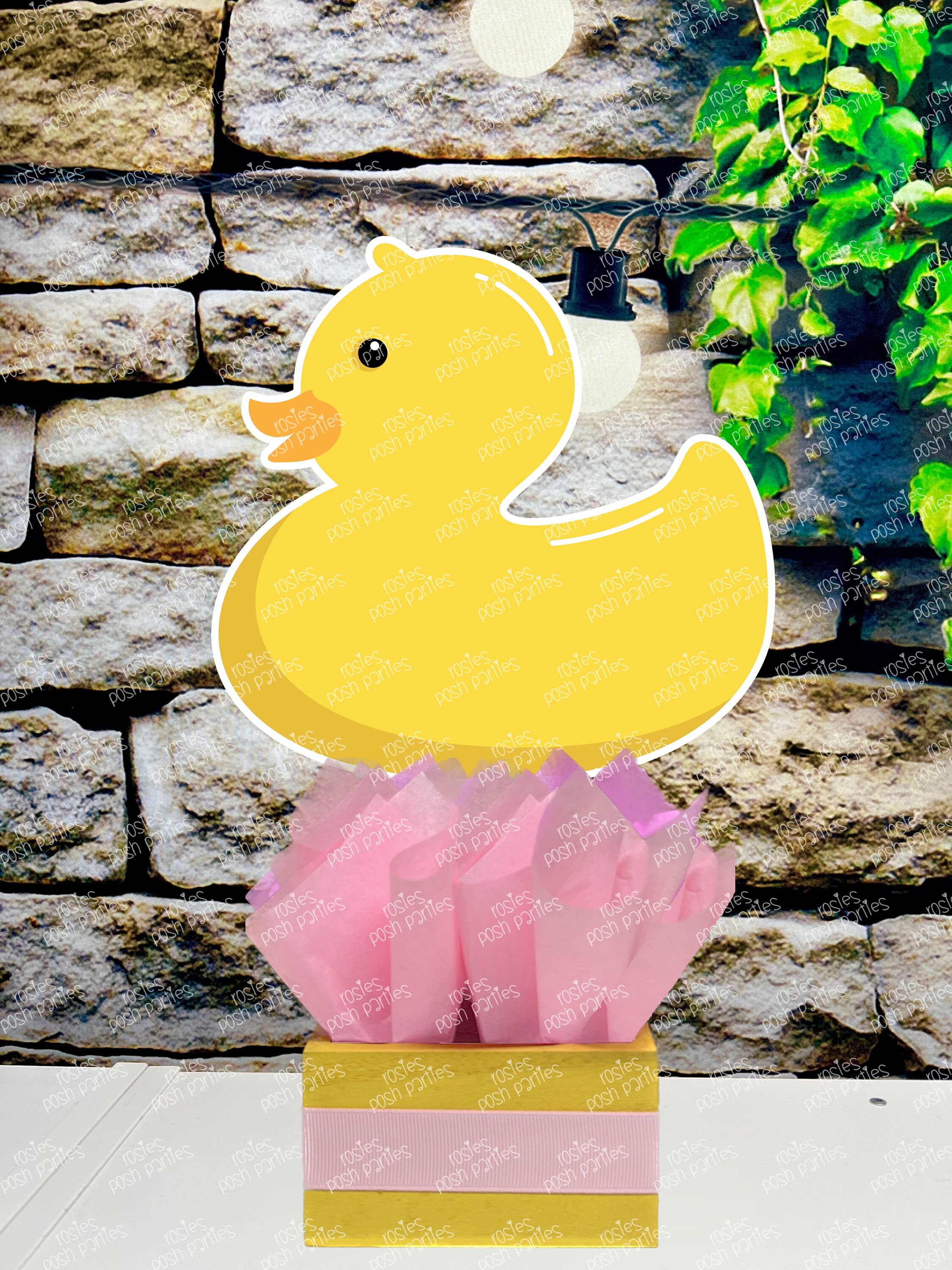 Rubber Ducky Theme Baby Shower Centerpiece Duck Decoration Pink Rubber ...