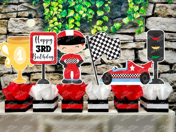 Checkered Flag Party Backdrop Racing Birthday Decorations, Race Car ...