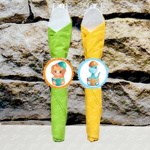 Dinosaur Baby Shower | Dinosaur Theme Utensil Favor | Dinosaur Party ...
