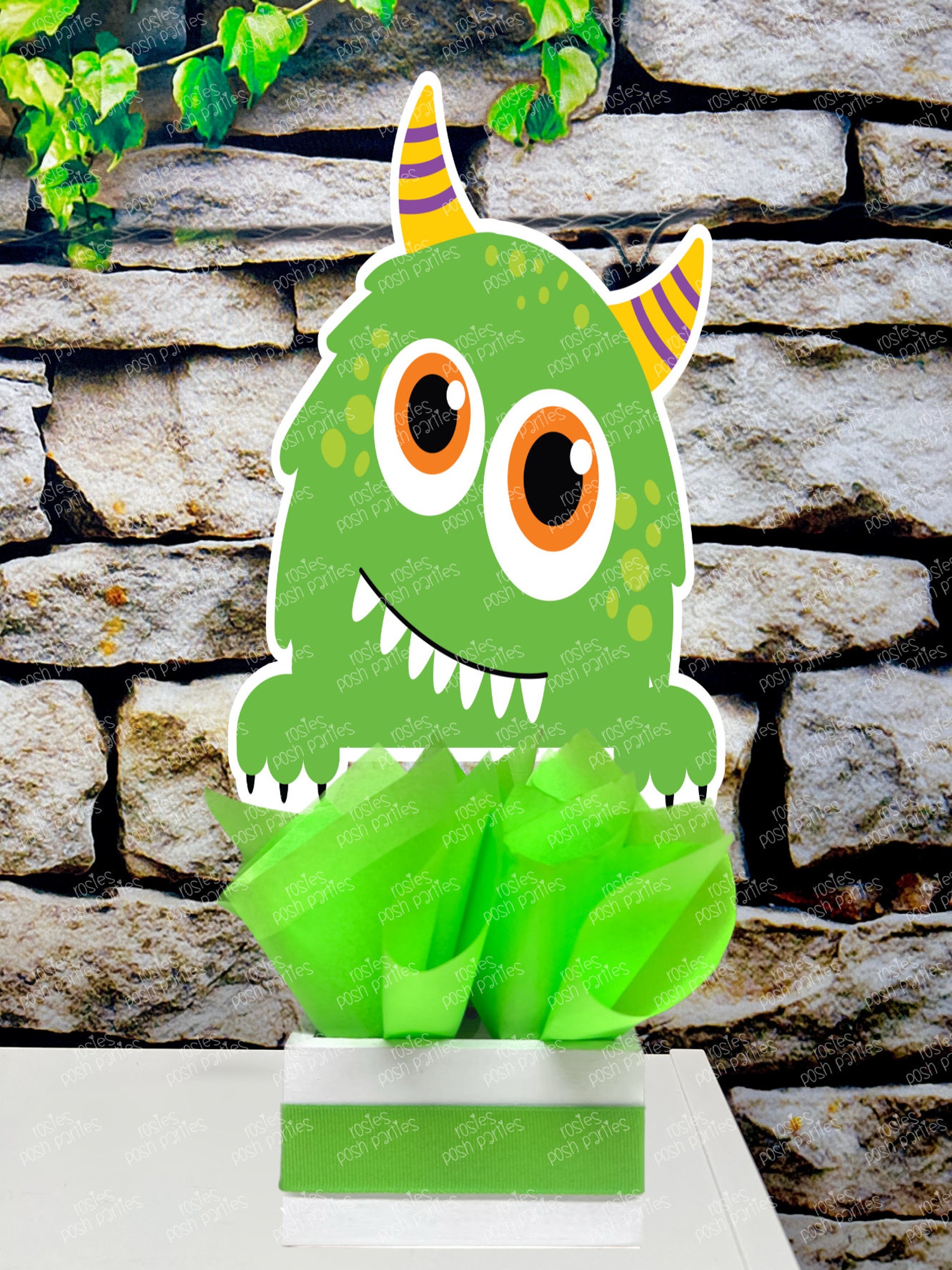 Monster Birthday Theme | Pink Girl Monster Centerpiece | Little Monster ...