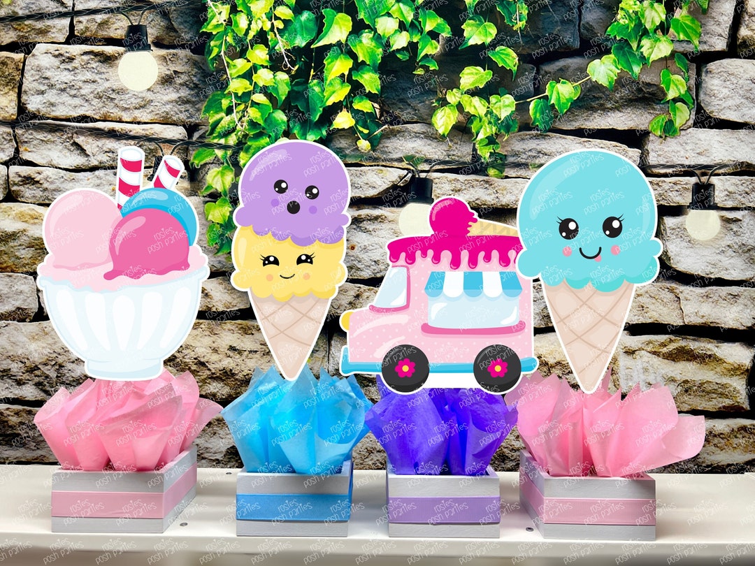 Ice Cream Theme Ice Cream Birthday Centerpiece Ice Cream - Etsy