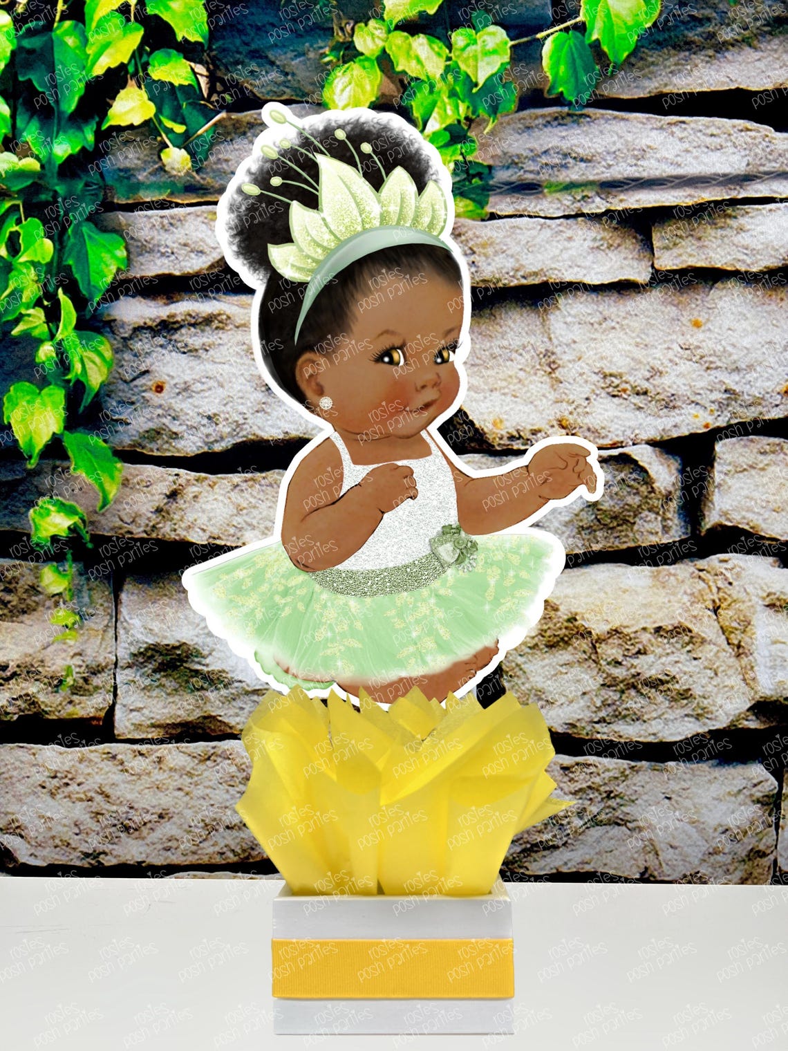 Little Princess Theme | Green Dress Princess First Birthday Centerpiece ...
