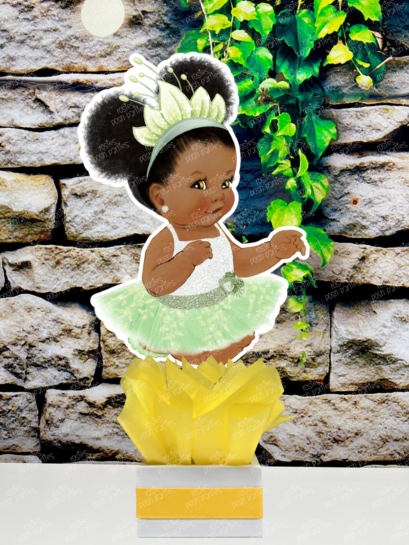 Little Princess Theme | Green Dress Princess First Birthday Centerpiece ...