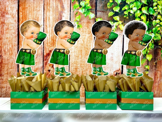 Boxing Main Event Baby Shower Theme | Green Boxing Theme | Afro Blonde ...
