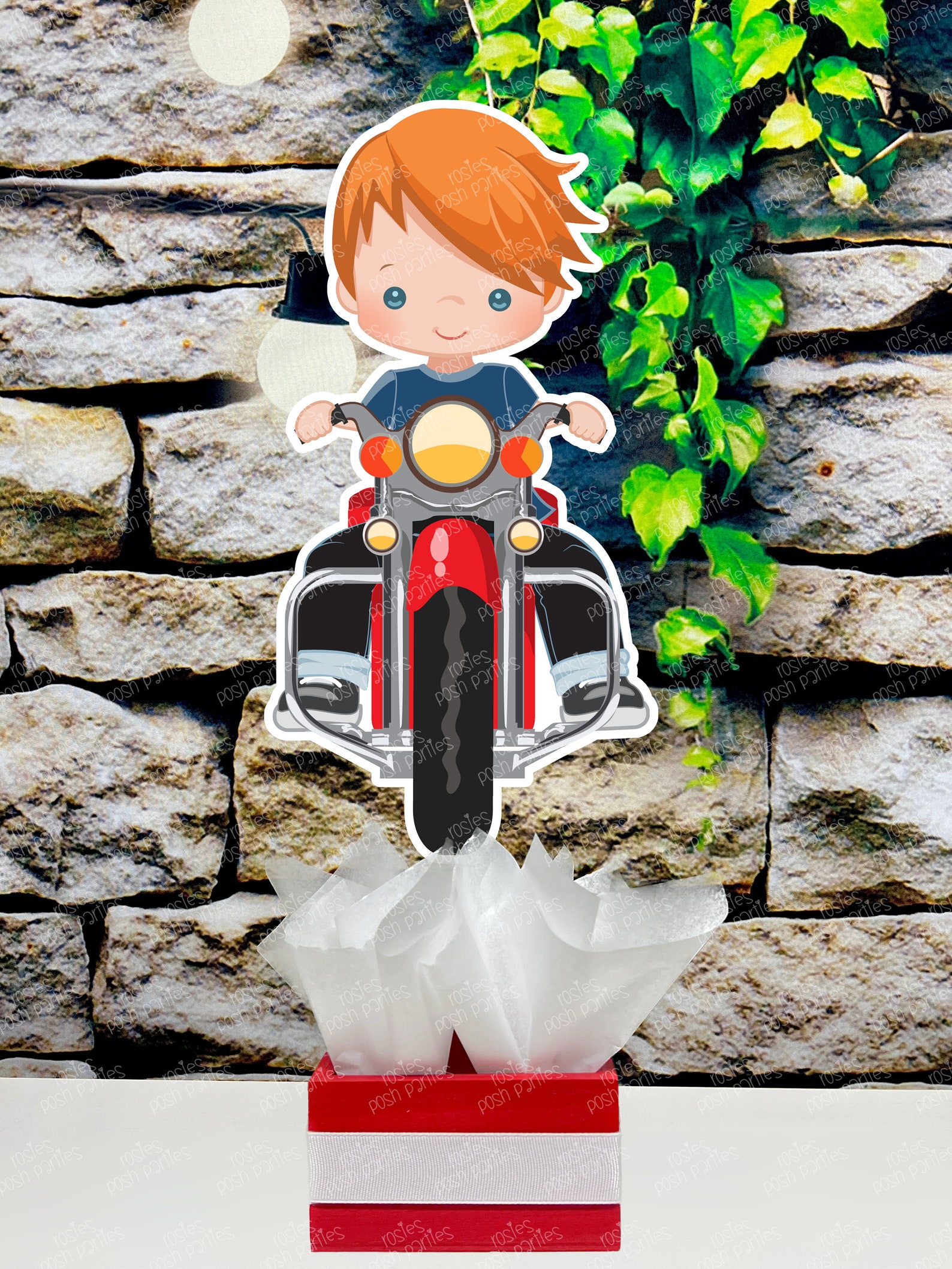 Motorcycle Theme Party Centerpiece Decoration | Motorcycle Baby Shower ...