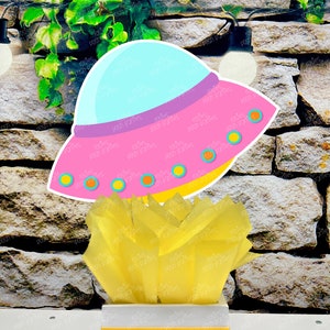 Outer Space Blast off Centerpiece Decoration Rocket Ship Outer Planets ...