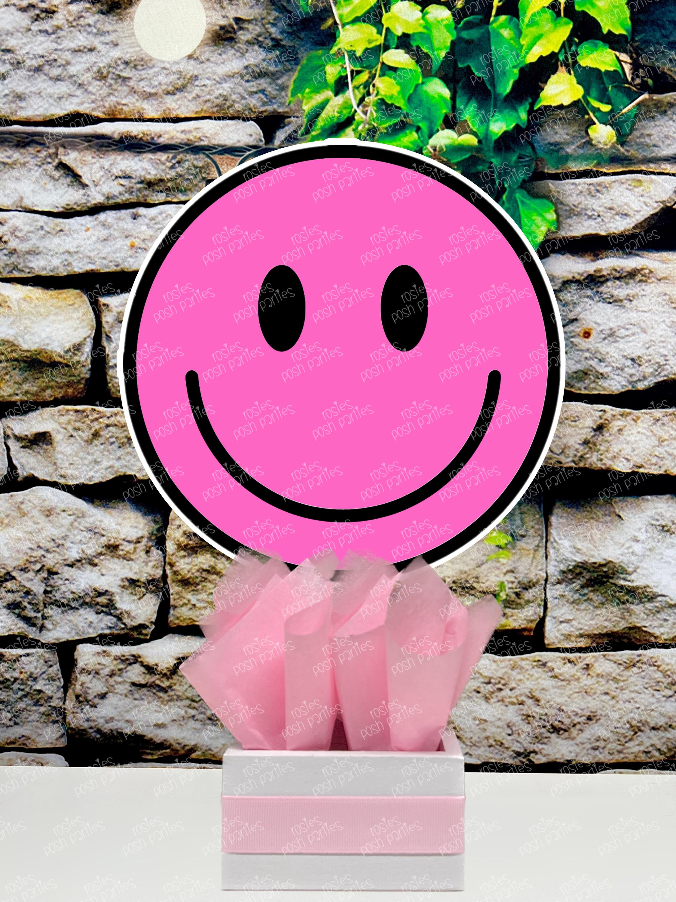 Happy Face Theme | Retro Smile Face Emoji Birthday Centerpiece ...