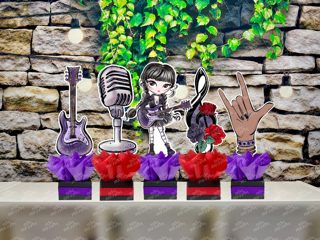 Rock Star Birthday | Rock and Roll Theme Centerpiece | Rock Star Theme ...