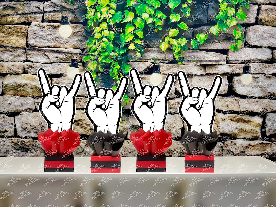 Rock Star Birthday | Rock and Roll Theme Centerpiece | Rock Star Theme ...