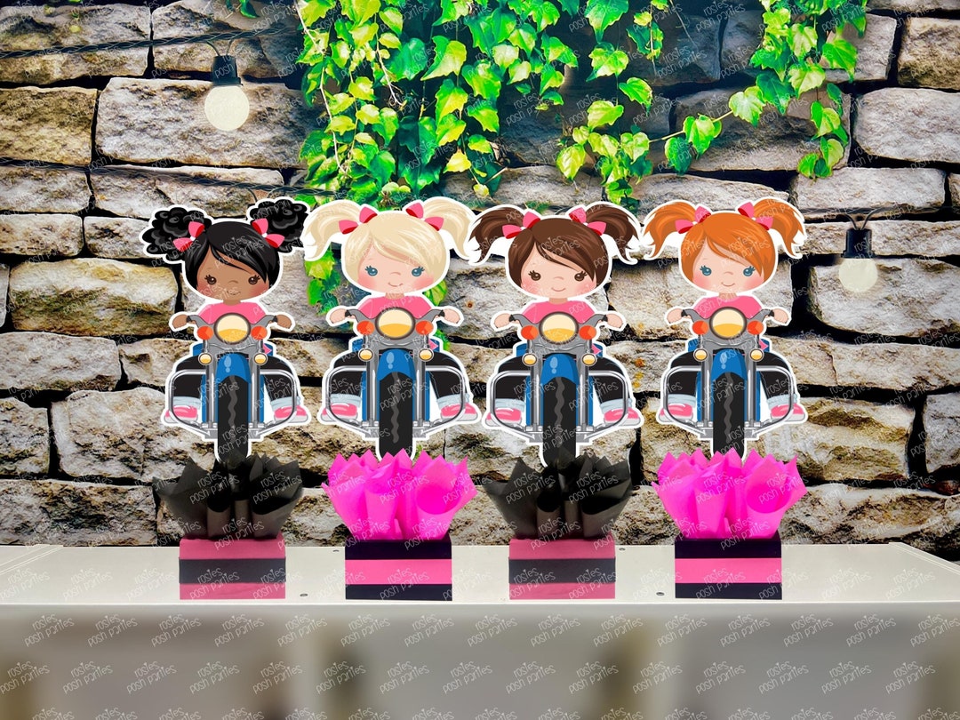 Biker Theme Party Centerpiece Decoration | Motorcycle Baby Shower ...