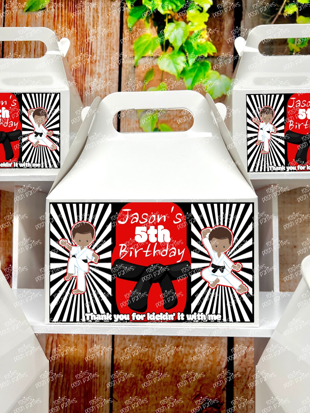 Karate Taekwondo Theme | Karate Birthday Favor Box | Karate Black Belt ...