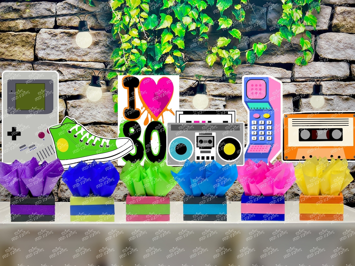 I Love the 80s Theme| 80s Birthday Centerpiece | 80s Party Decoration ...