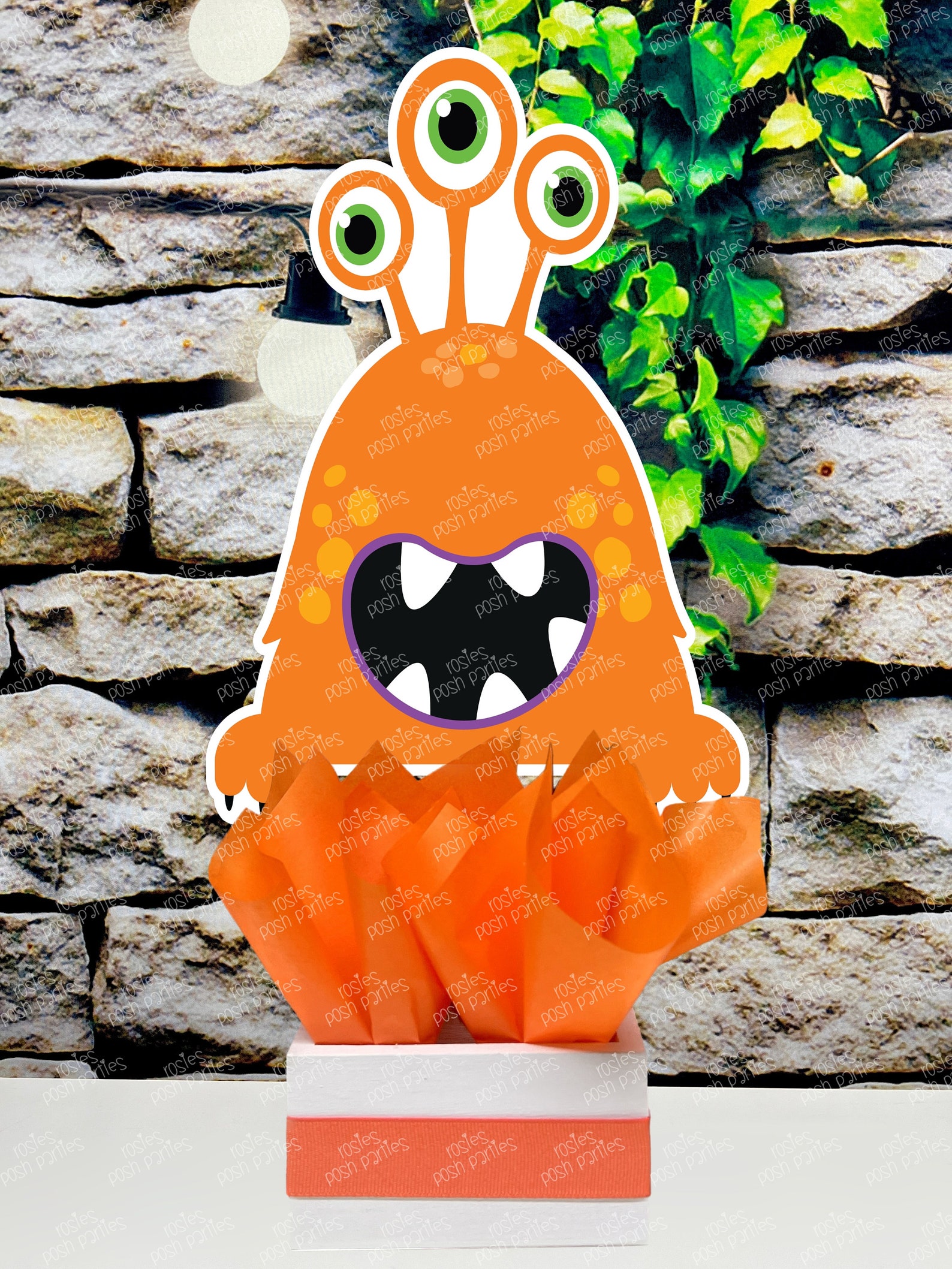 Monster Birthday Theme | Pink Girl Monster Centerpiece | Little Monster ...