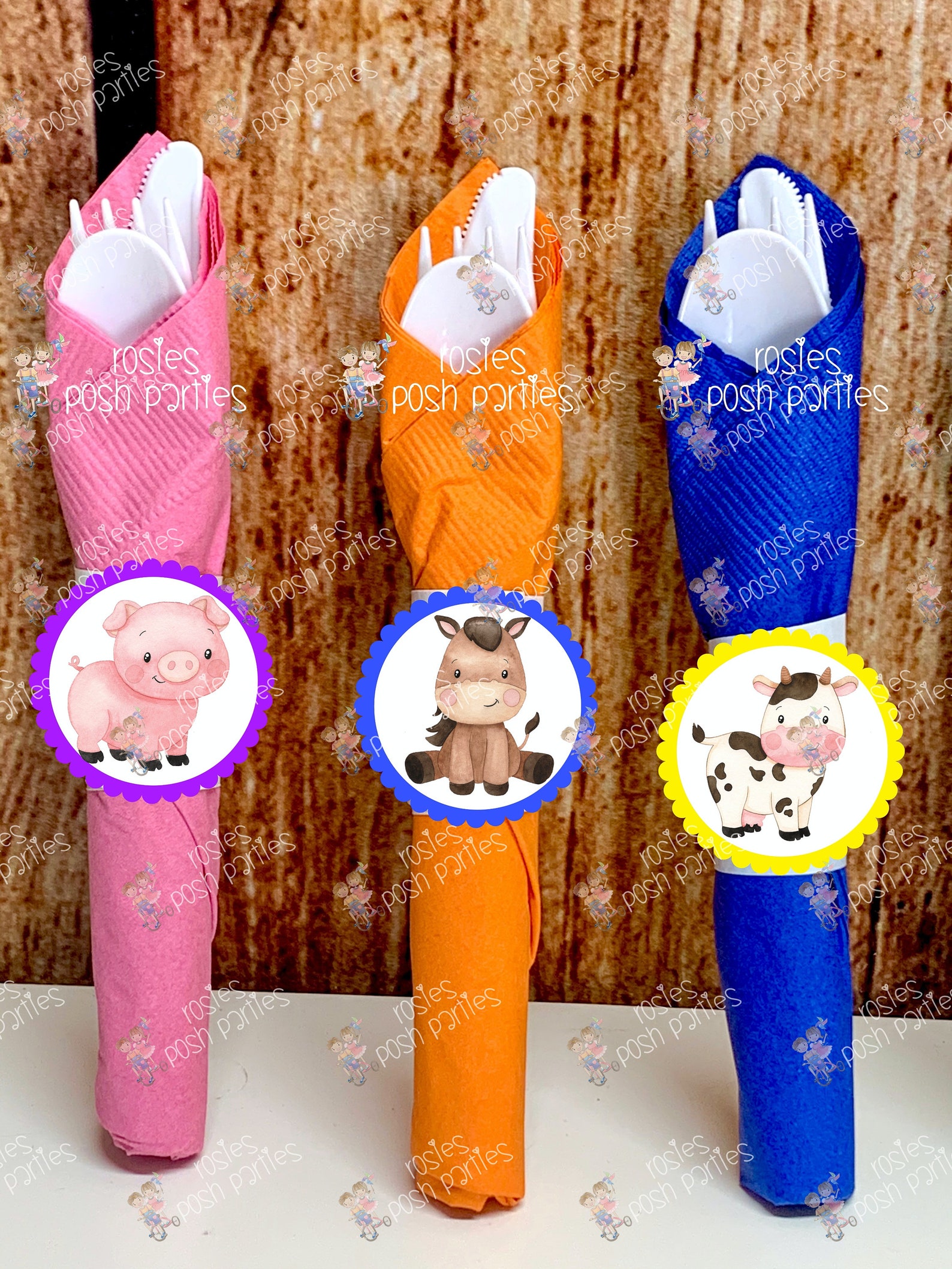 Farm Birthday Theme | Farm Party | Farm Theme Wrapped Utensils | Farm ...