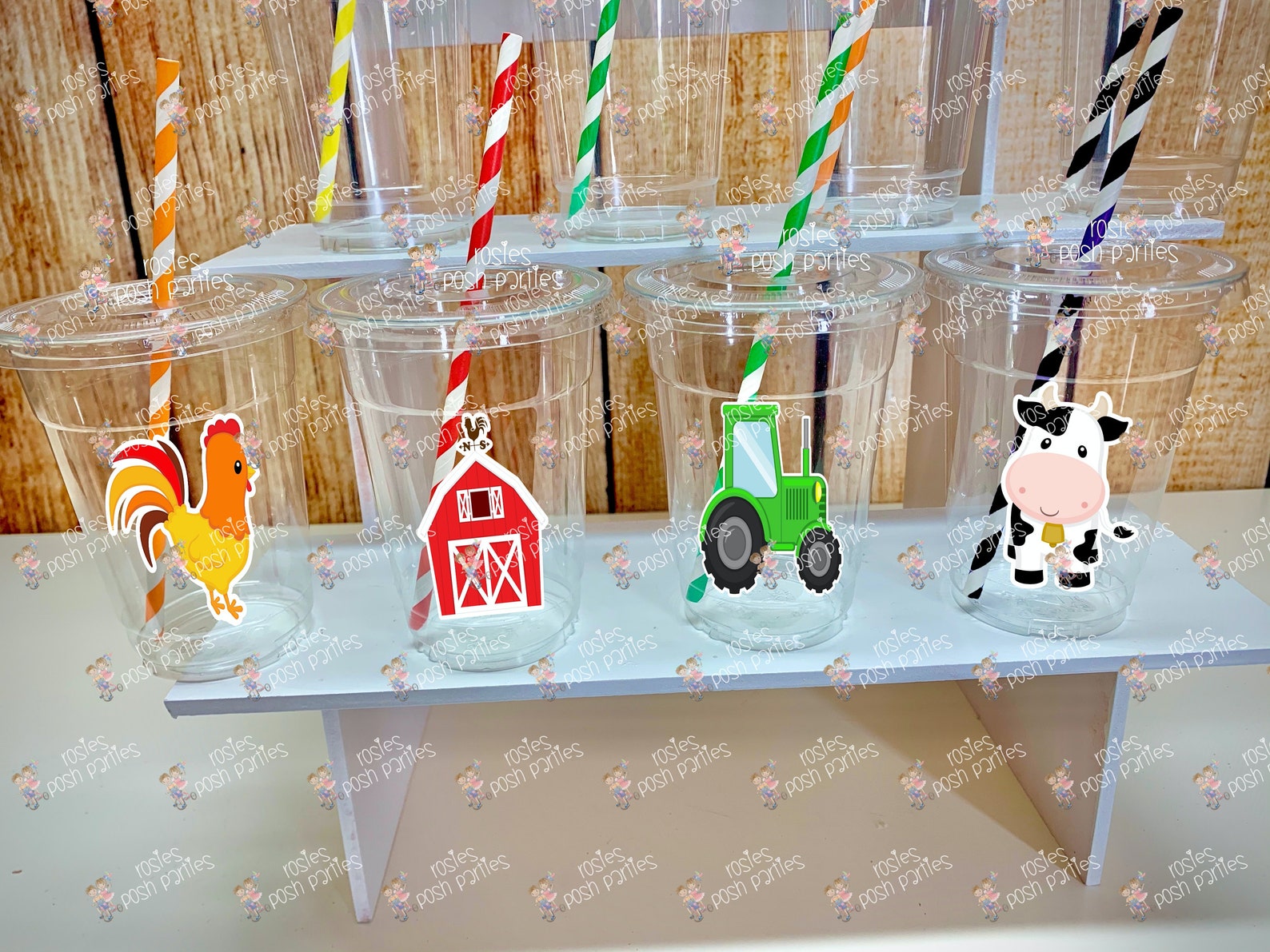 Farm Birthday Theme | Birthday Party Favor Cups | Farm Party Barnyard ...