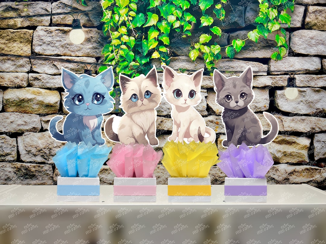 Kitten Theme Birthday | Cat Theme Party | Pawty Centerpiece Decoration ...