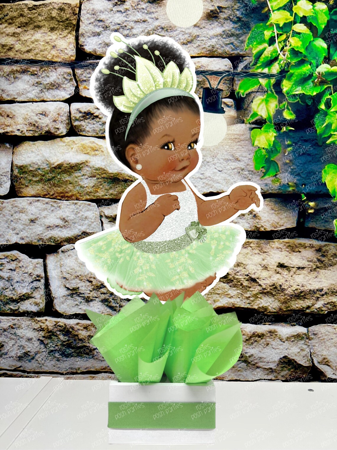 Little Princess Theme | Green Dress Princess First Birthday Centerpiece ...