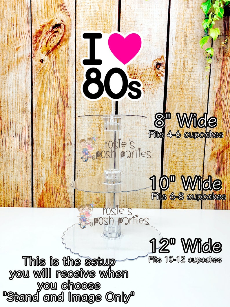 I Love 80's Theme | 80s Cupcake Stand | Acrylic Stand | Cupcake Toppers ...