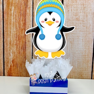 Penguin Birthday Theme Winter Wonderland Centerpieces - Etsy