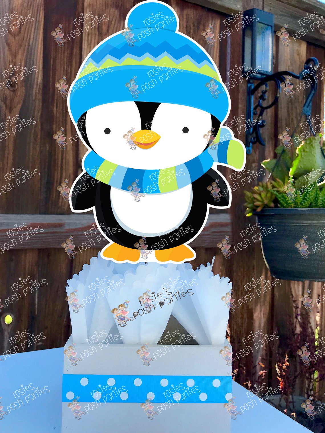 Penguin Birthday Theme Winter Wonderland Centerpieces - Etsy