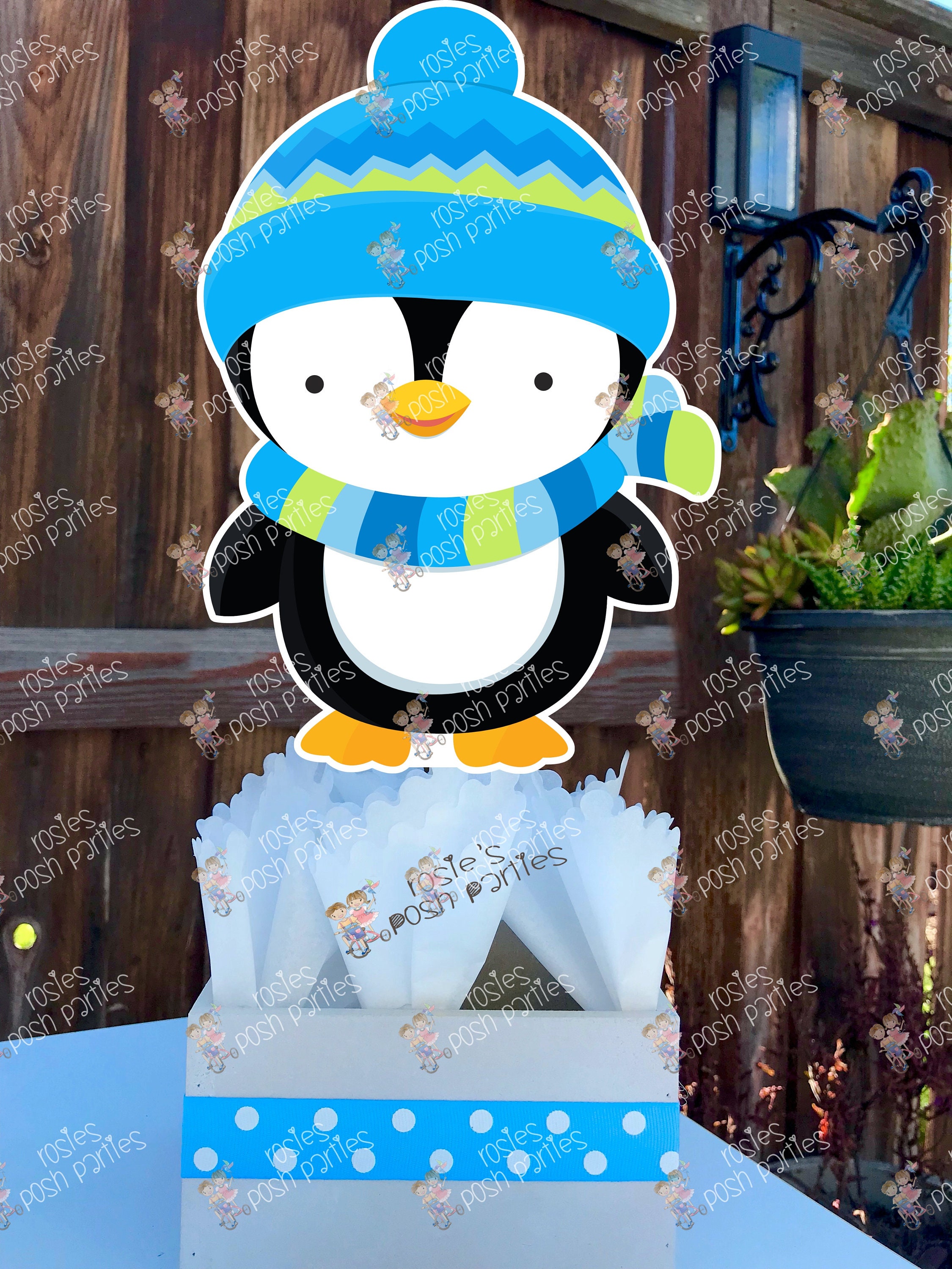 Penguin Birthday Theme Winter Wonderland Centerpieces - Etsy