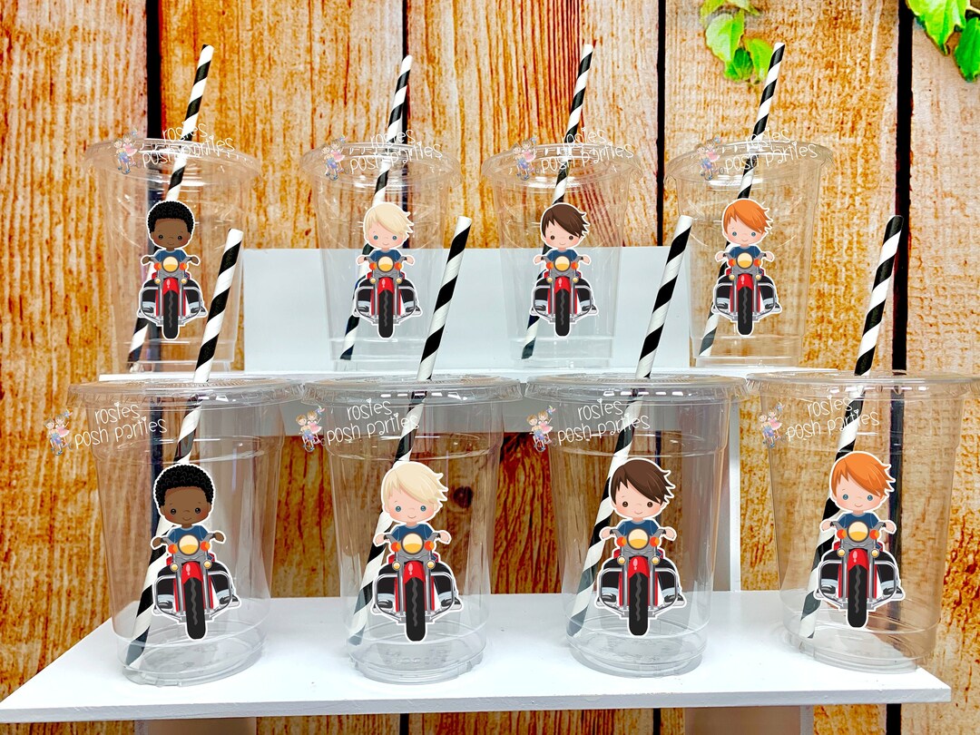 Motorcycle Theme Party Cups Decoration | Biker Baby Shower | Motorcycle ...