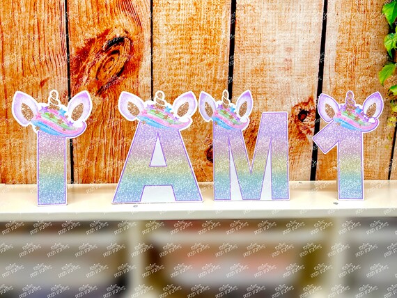 Unicorn Theme Letters | Unicorn Birthday Theme Letter Table Props ...