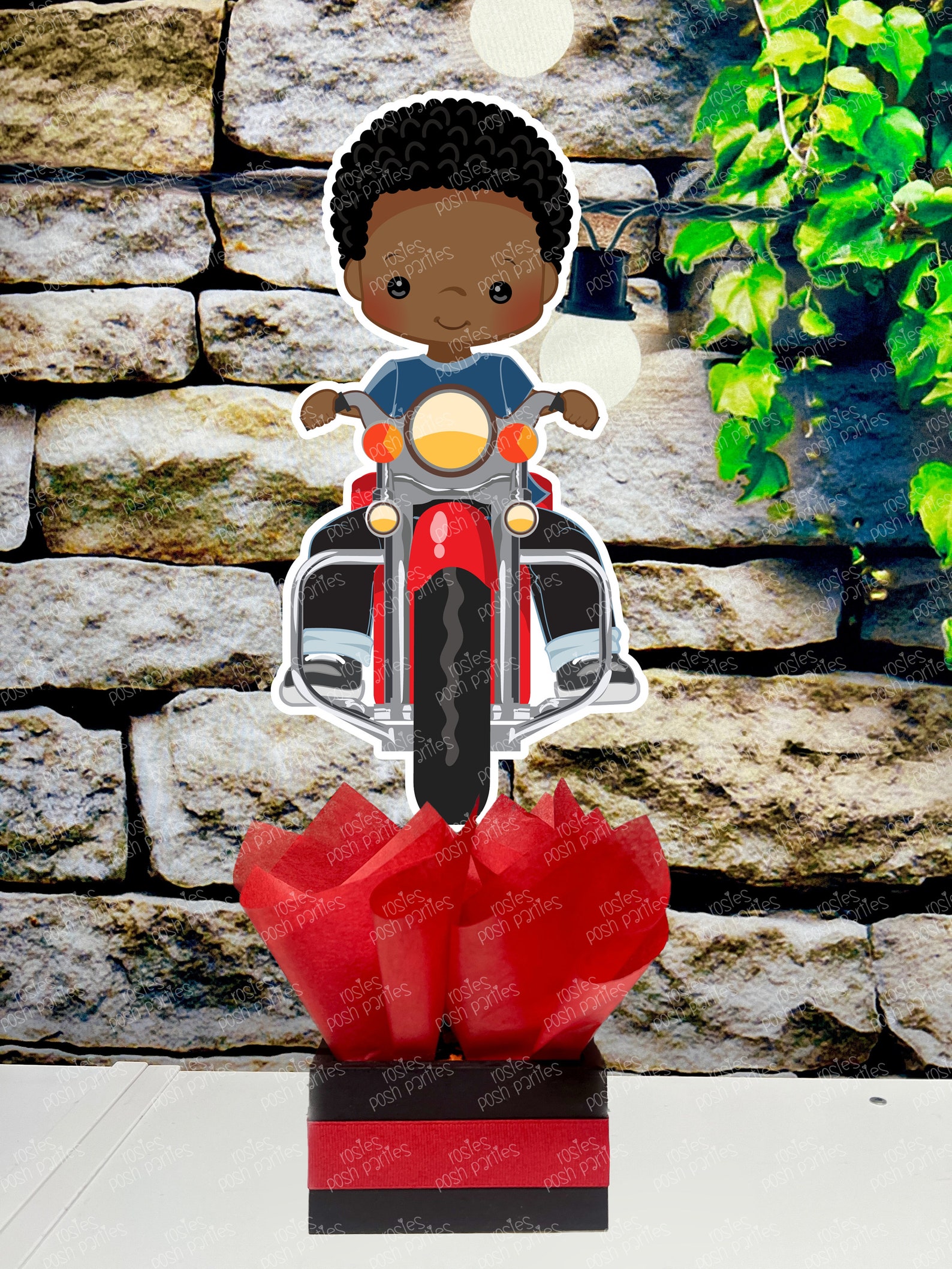 Motorcycle Theme Party Centerpiece Decoration | Motorcycle Baby Shower ...