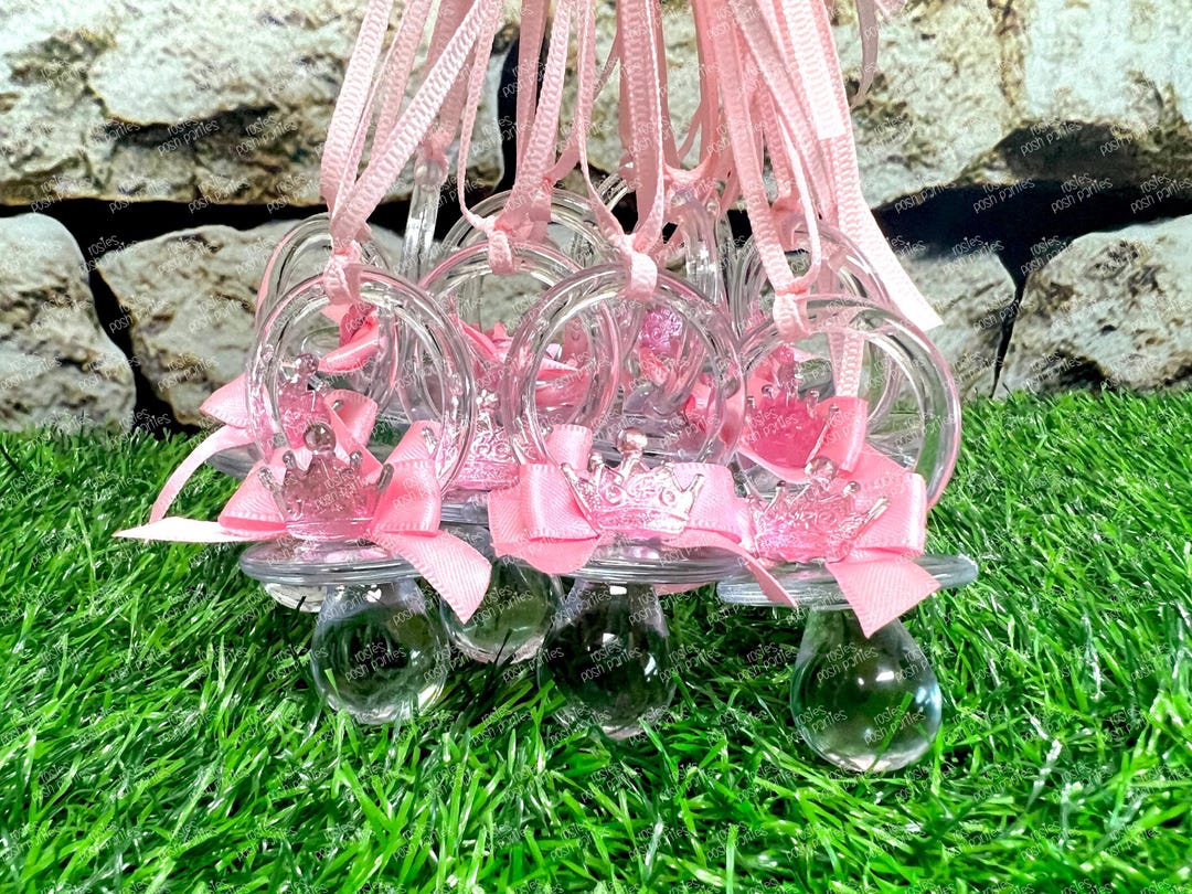 Pink It's a Girl Crown Pacifier Game Favor | Pacifier Game | Baby ...