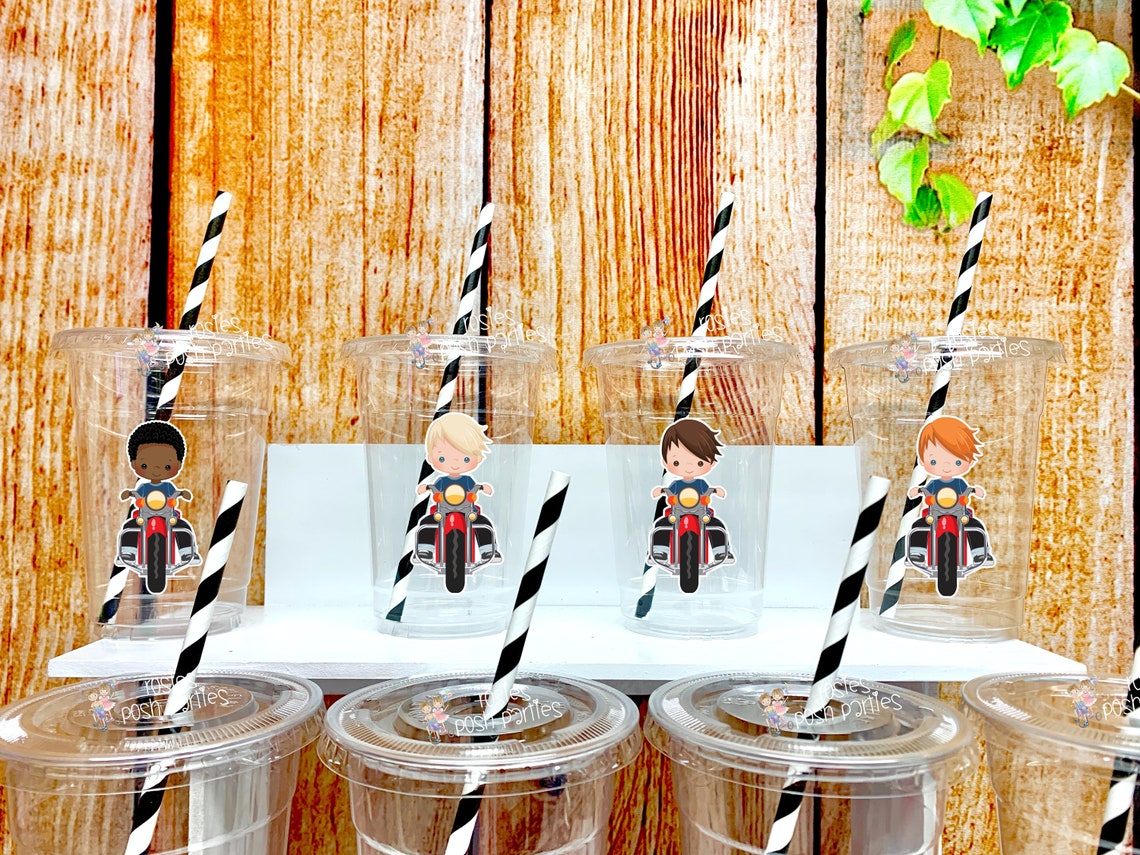 Motorcycle Theme Party Cups Decoration | Biker Baby Shower | Motorcycle ...