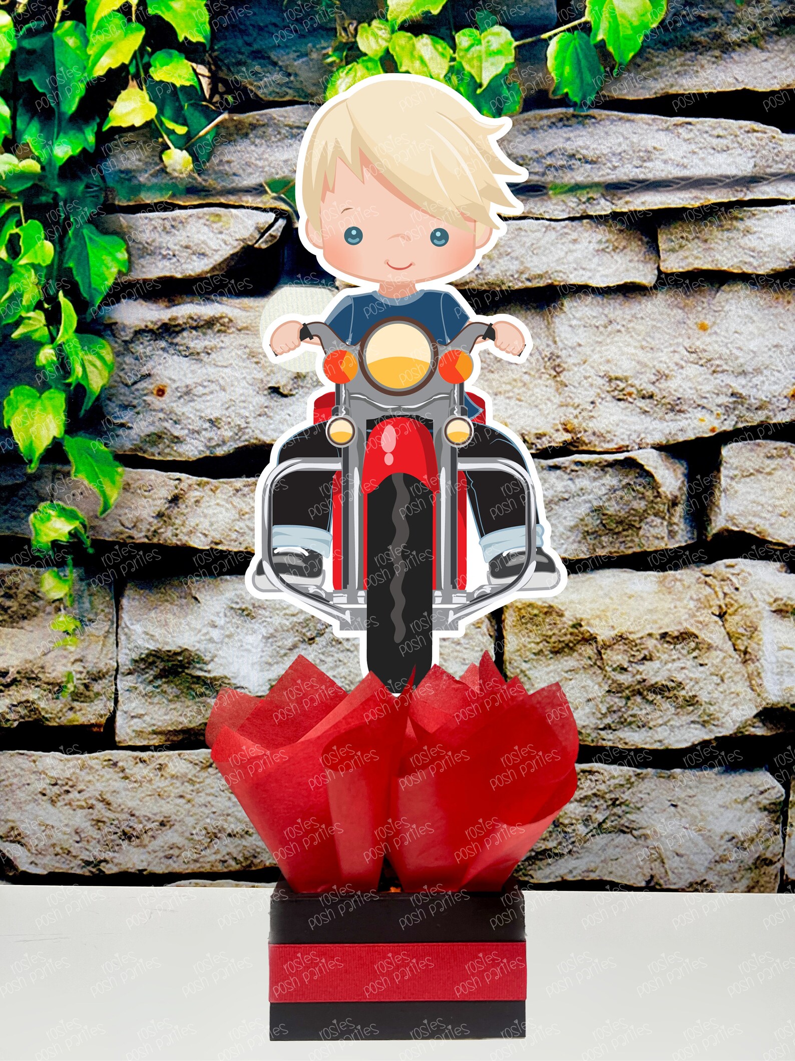 Motorcycle Theme Party Centerpiece Decoration Motorcycle Baby Shower ...