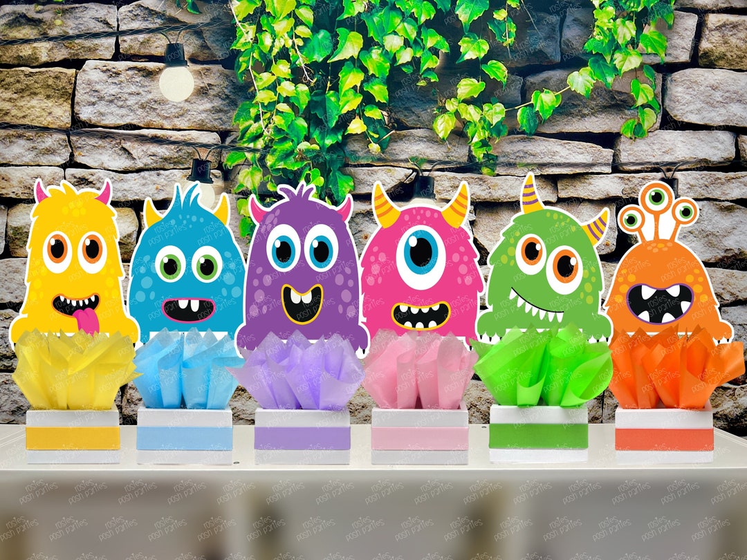 Monster Birthday Theme | Pink Girl Monster Centerpiece | Little Monster ...