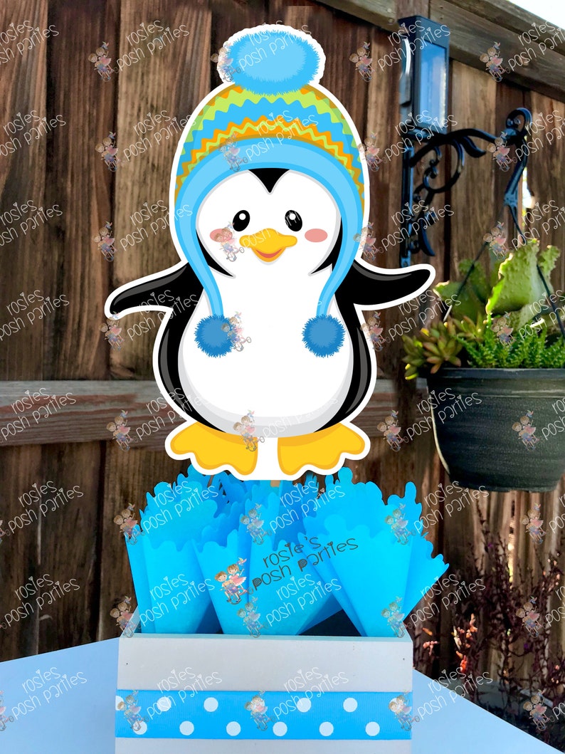 Penguin Birthday Theme Winter Wonderland Centerpieces - Etsy