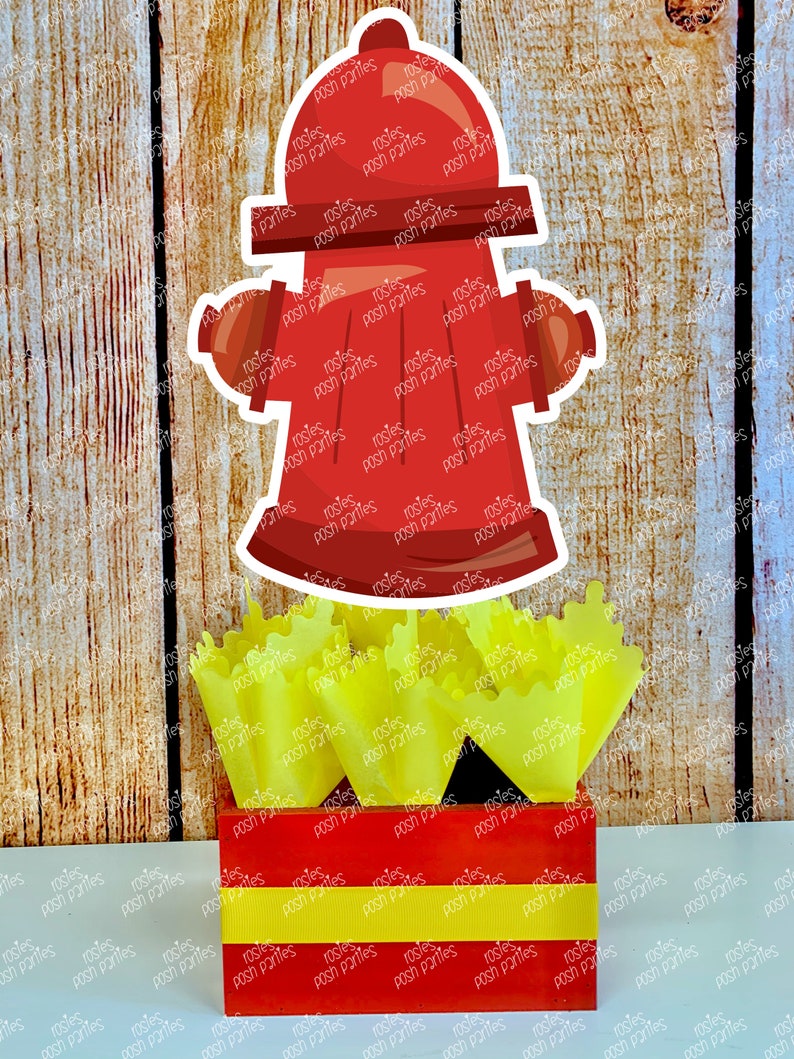 Firefighter Birthday Theme Fire Truck Party Centerpiece - Etsy