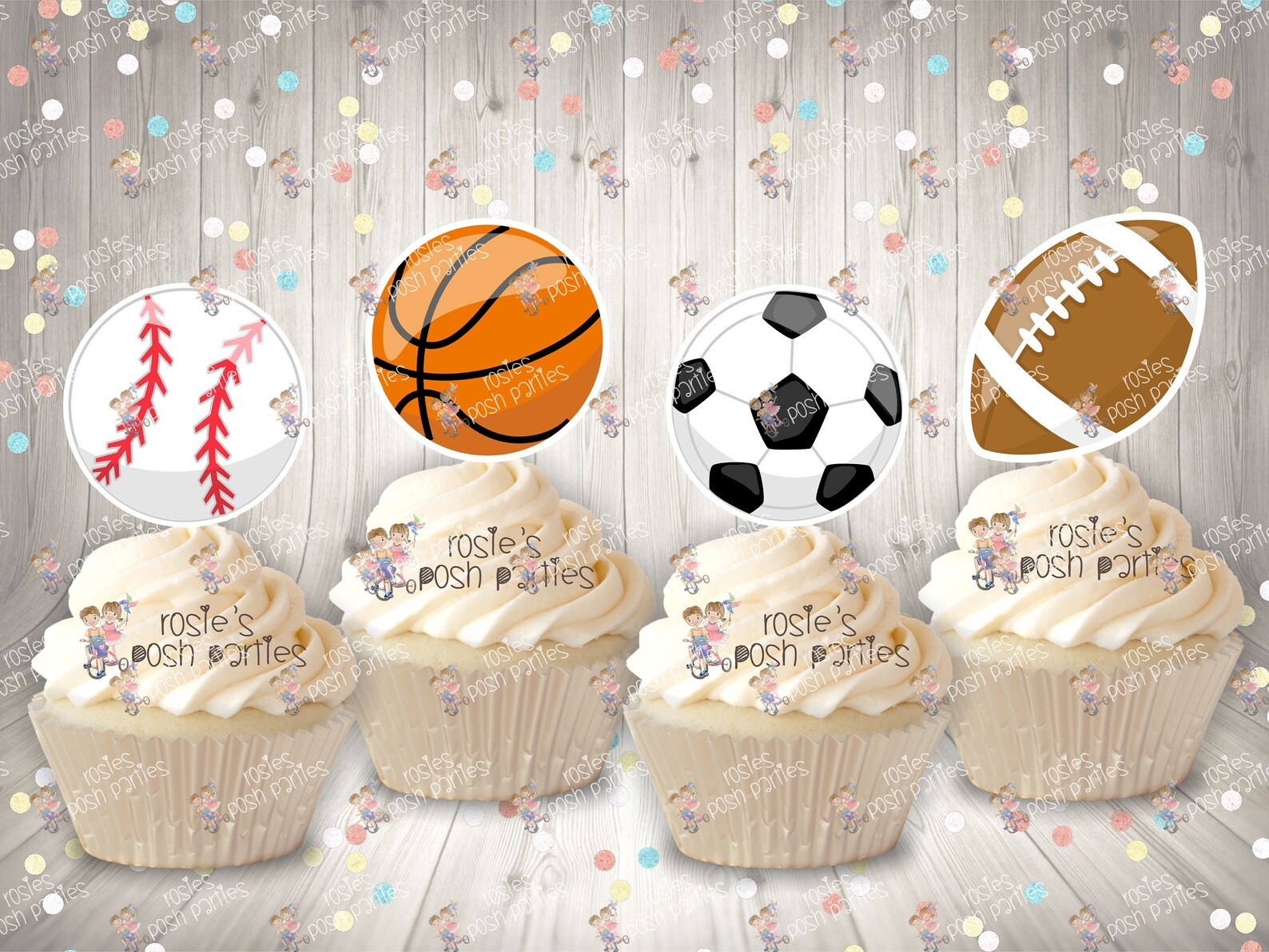 Sports Theme Cupcake Toppers Centerpiece Sport Party Sports - Etsy