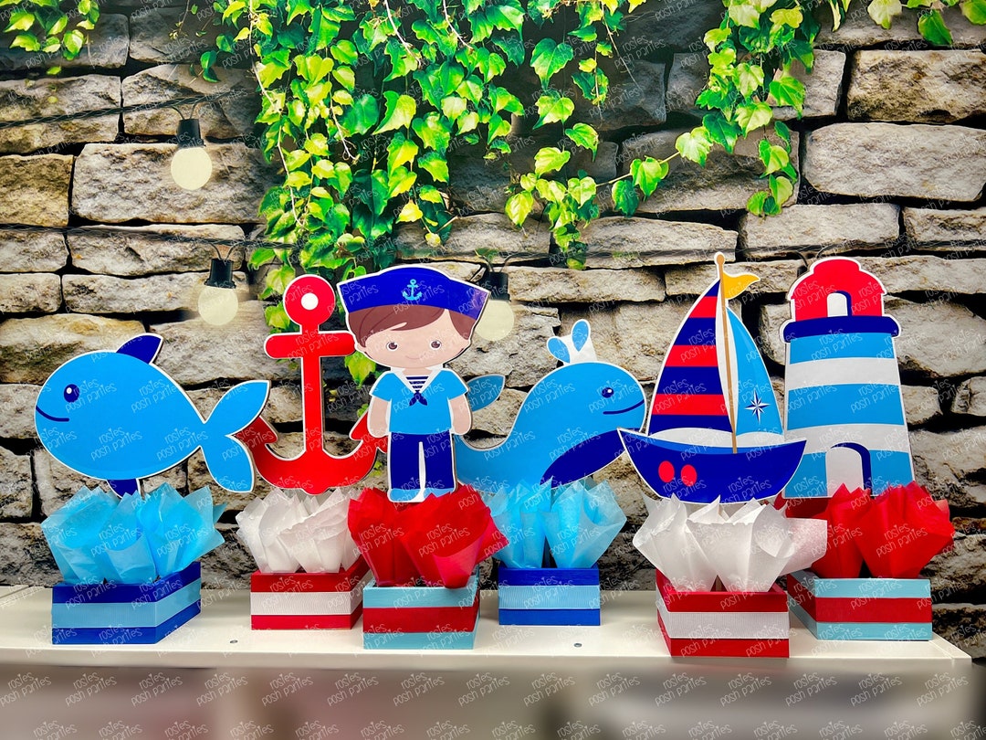 Nautical Boy Baby Shower Nautical Birthday Centerpiece for Guest Table ...