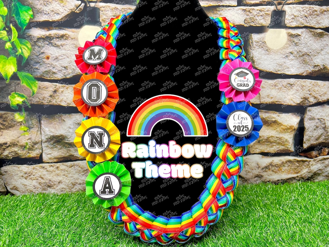 Rainbow Pride Graduation Lei | Promotion Gift Lei | Senior Night Gift ...