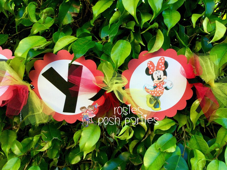 Minnie Mouse Birthday Banner red Minnie Mouse birthday banner | Etsy