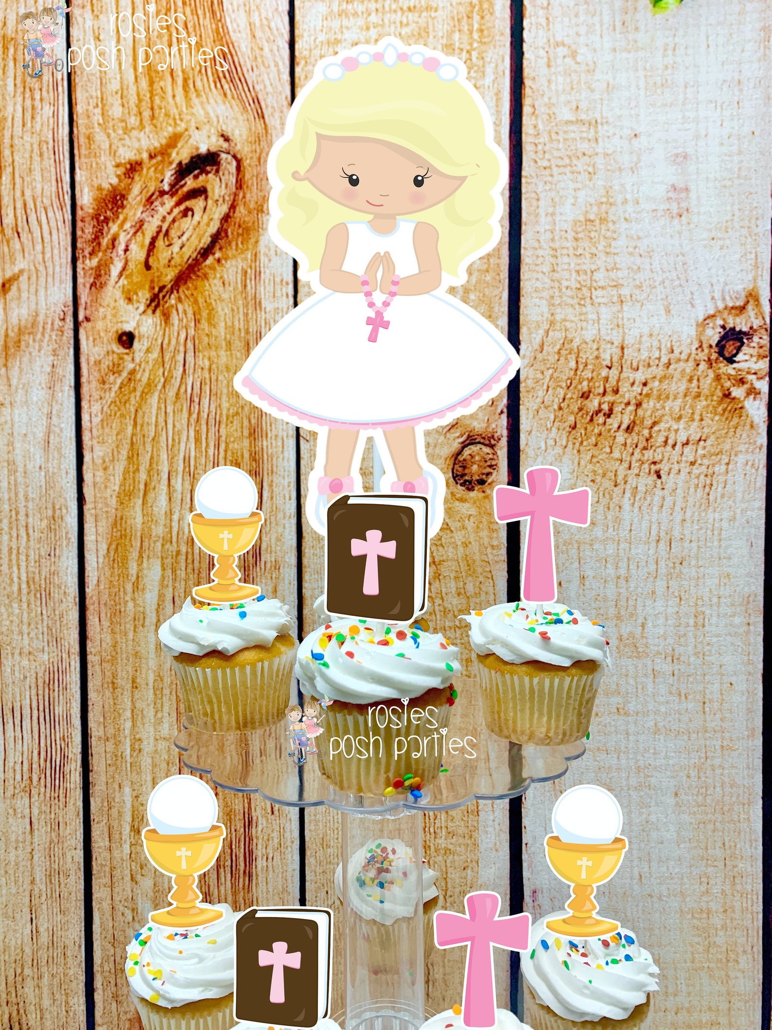 First Communion Theme Blonde Hair Girl First Communion - Etsy