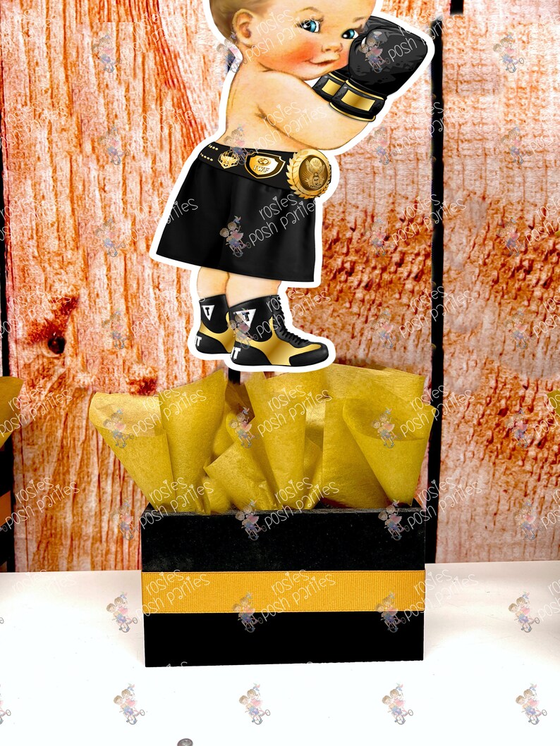 Boxing Main Event Baby Shower Theme Black Gold Boxing Theme - Etsy