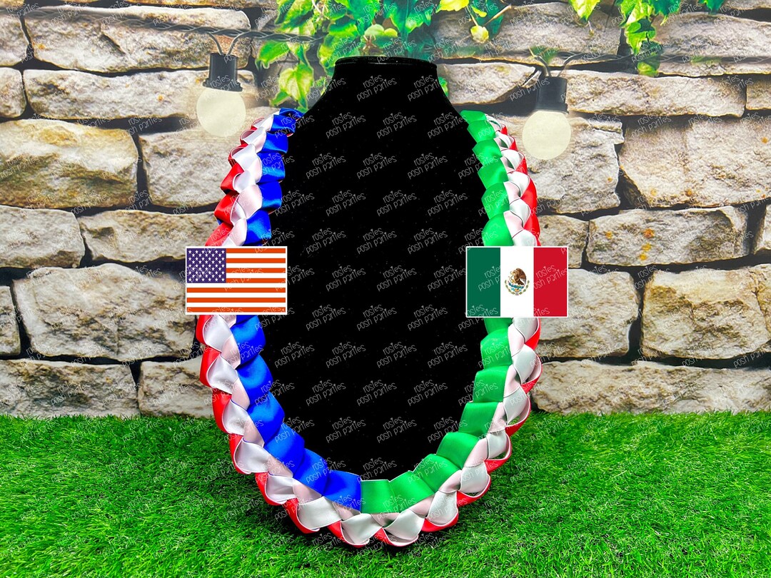 Graduation Lei | Mexico Flag Lei | Senior Night Gift Lei | Braided ...