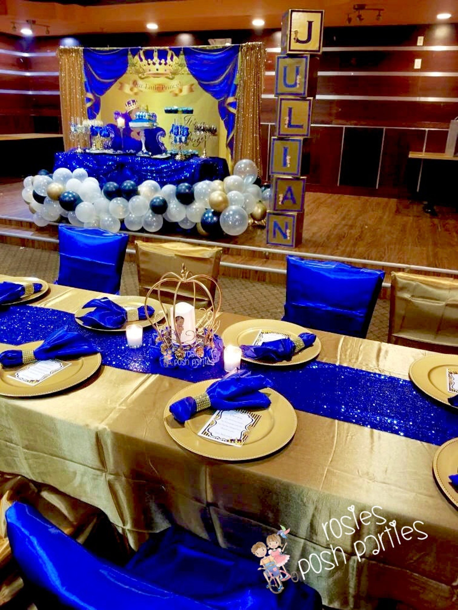 Little Prince Centerpiece Blue and Gold Birthday Party Table - Etsy