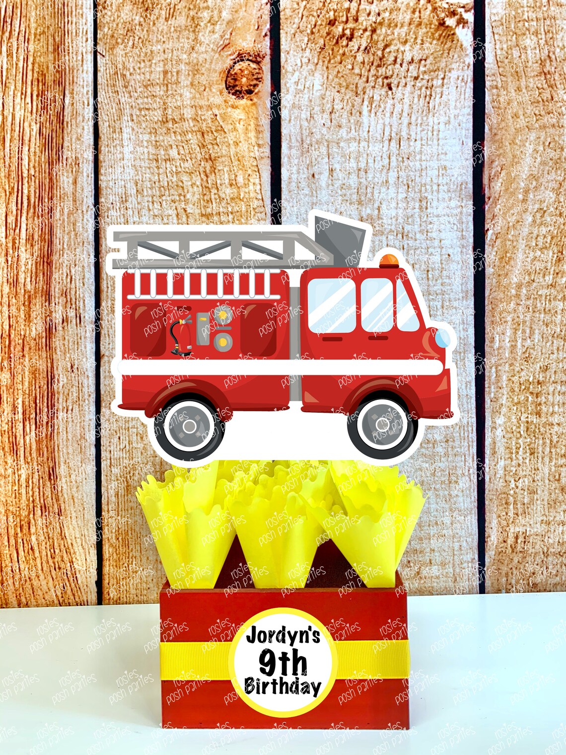 Firefighter Birthday Theme Fire Truck Party Centerpiece - Etsy
