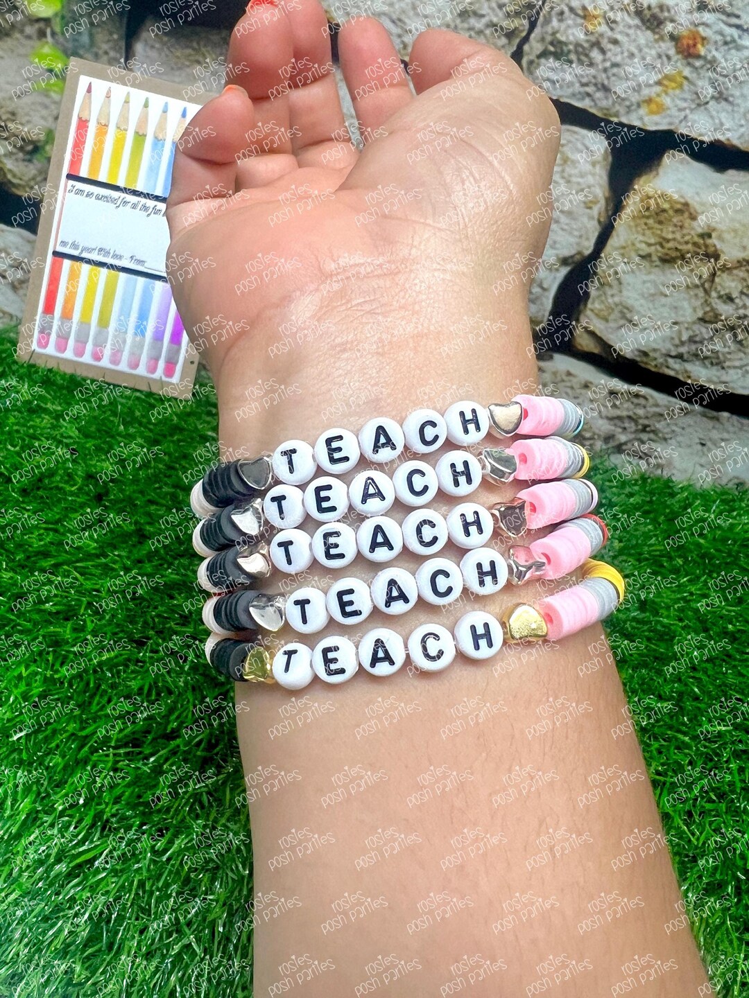Back to School Teacher Bracelet | Pencil Bracelet | Teacher Appreciation Bracelet | Personalized ...