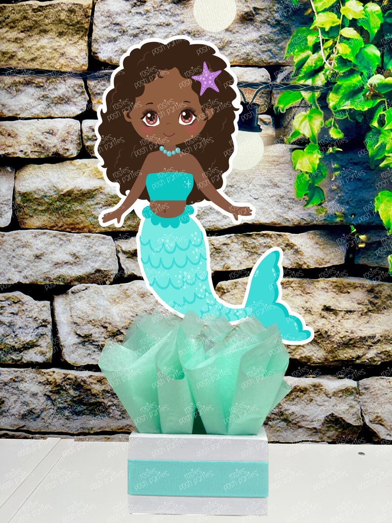 African American Mermaid | Mermaid Baby Shower | Under the Sea Theme ...