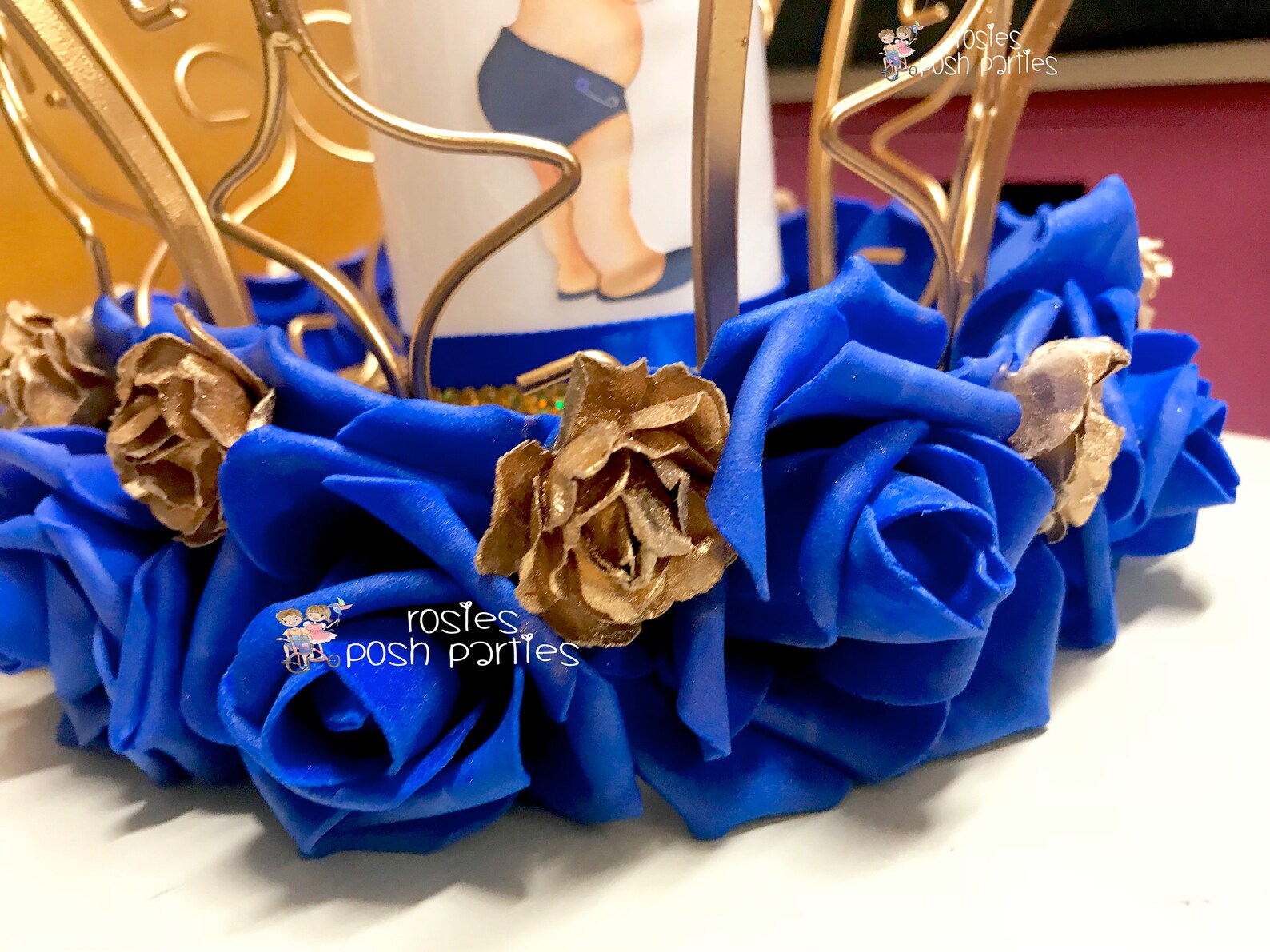 Little Prince Centerpiece Blue and Gold Birthday Party Table - Etsy